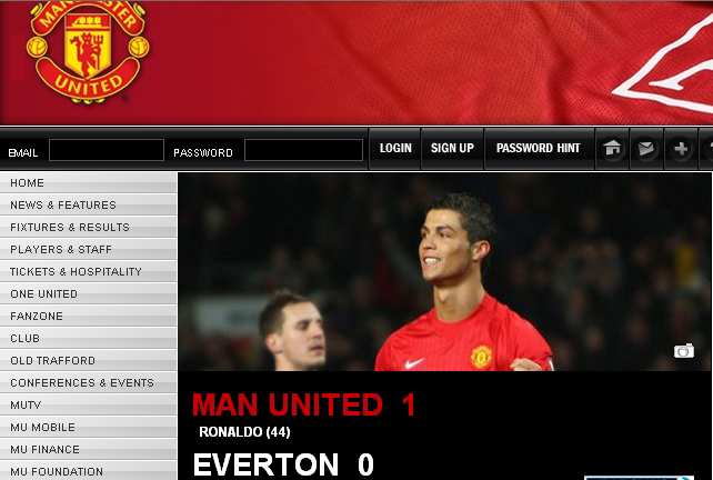 [EPL-24R] '호날두 결승골' 맨유, 에버턴에 1-0 신승.. 박지성 풀타임 맹활약