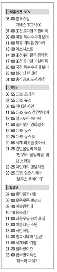 [5일 서울신문 STV·OBS·EBS]