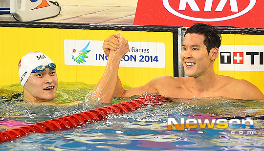박태환 경기일정, 자유형 400m 예선부터 쑨양 격돌(인천AG 수영)