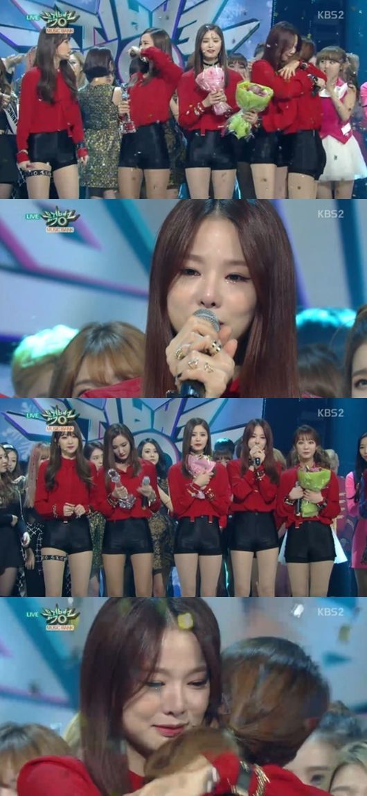 EXID, '엠카' 이어 '뮤뱅' 1위..지상파 왕좌 '눈물'