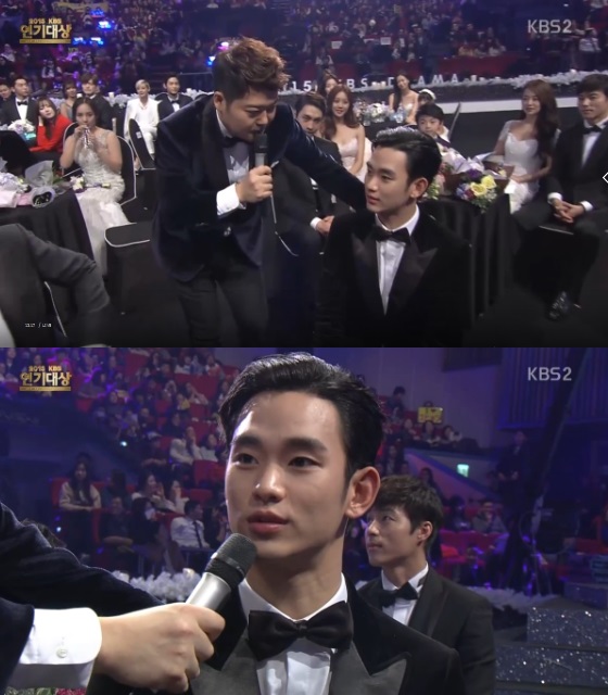 김수현, KBS 연기대상서 즉석 요들송..'관객들 환호'