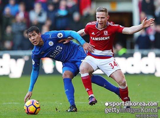 [EPL 20R] '헛심공방' 레스터, 미들즈브러 원정서 0-0 무..14위 도약