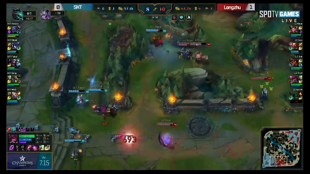 다음스포츠 | '불사신 프레이' 한명의 낙오자 없이 승리를 가져가는 롱주 / 롱주 vs SKT 2세트