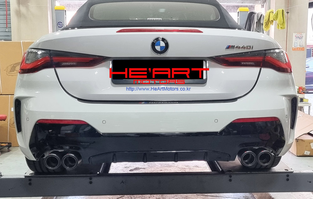 M440i 정품 디퓨져 X 듀얼 카본 머플러팁 작업 (G23 420i 컨버터블) - 드레스업관련 장착갤러리 [Aero Part ...