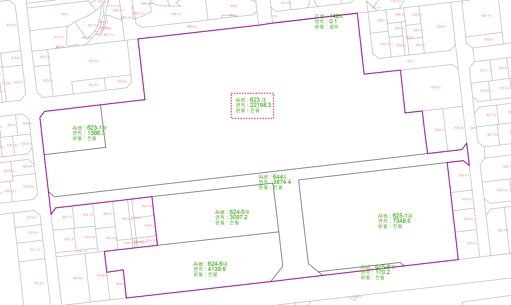 편입용지도 작성 (1) - KMAP(용지도) - KTOOL