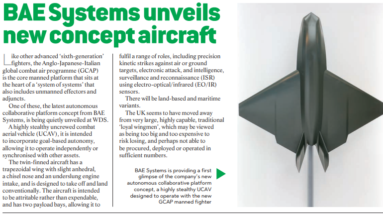 BAE GCAP과 MUM-T할 UCAV모형 공개 - UAV - When Computers Went To Sea