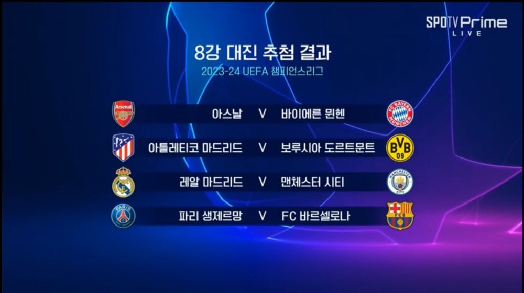 더쿠 - [오피셜] UCL 8강 대진표