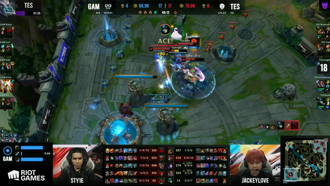 이번 롤드컵 최고의 조별경기라는 GAM vs TES의 결정적 순간들.if what - LOL 게시판‥‥‥、 - 도탁스 (DOTAX)