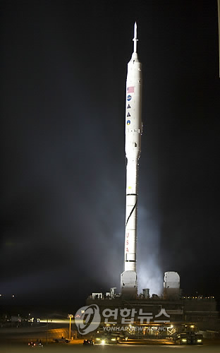 USA ARES I-X TEST ROCKET ROLLOUT