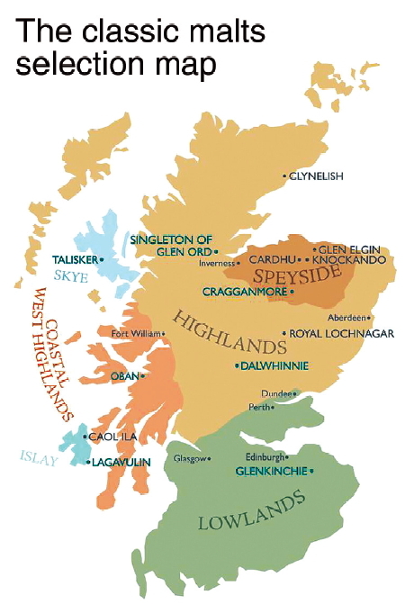 Single malt scotch, mapped out