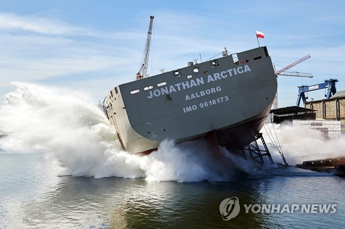 POLAND GDANSK SHIPYARD SHIP LAUNCH