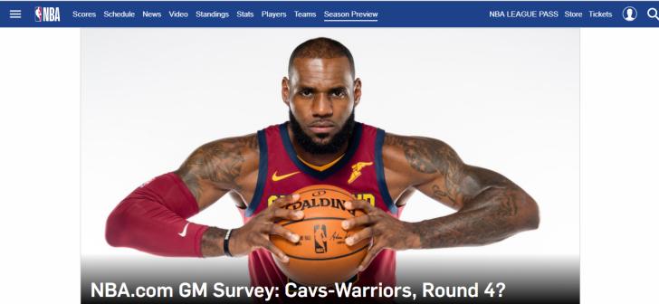 NBA 단장들 "우승은 GSW, MVP는 CLE의 르브론"