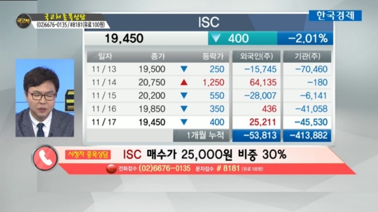 [국고처 류태형] 종목상담 - ISC(095340)