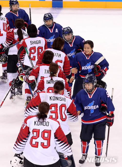 단일팀, 일본과 인사