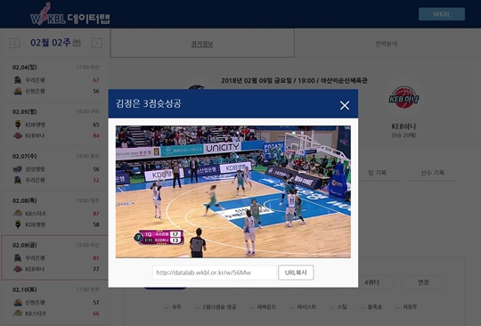 '모든 데이터를 한 눈에' WKBL, 31일 데이터랩 서비스 공식 오픈