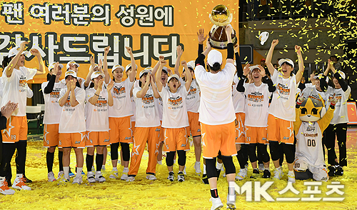 KB스타즈 '우승 환호' [MK포토]