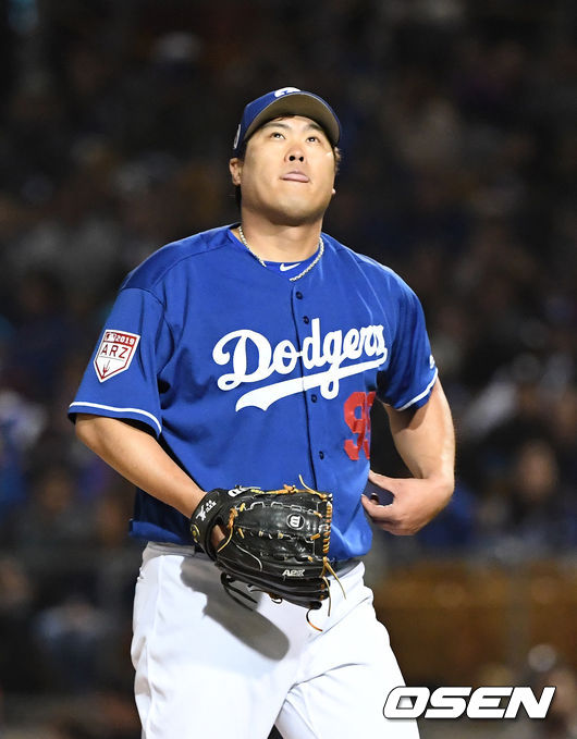 류현진, '파울이야' [사진]