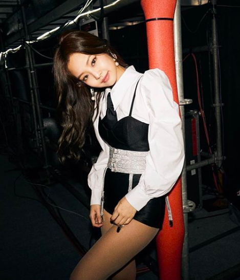 BLACKPINK Jenny Kim, pictured behind the concert stage
