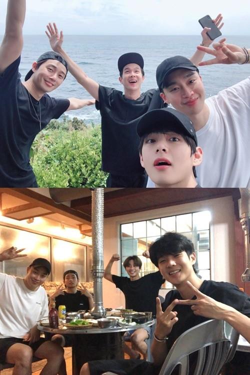 BTS V, Park Seo-joon X Choi Woo-shik and 'Happy Vacation