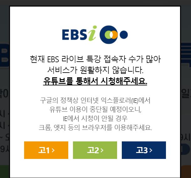 "채팅 좀 그만해".. EBS 사이트 폭주에 유튜브 방송 진행