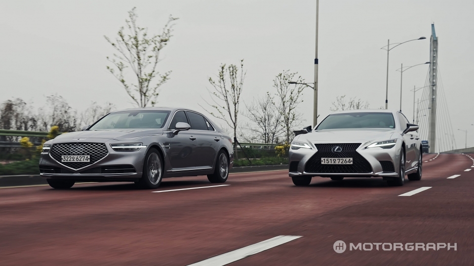 [비교시승] 제네시스 G90 vs 렉서스 LS..'럭셔리 세단 한일전' | 모터그래프