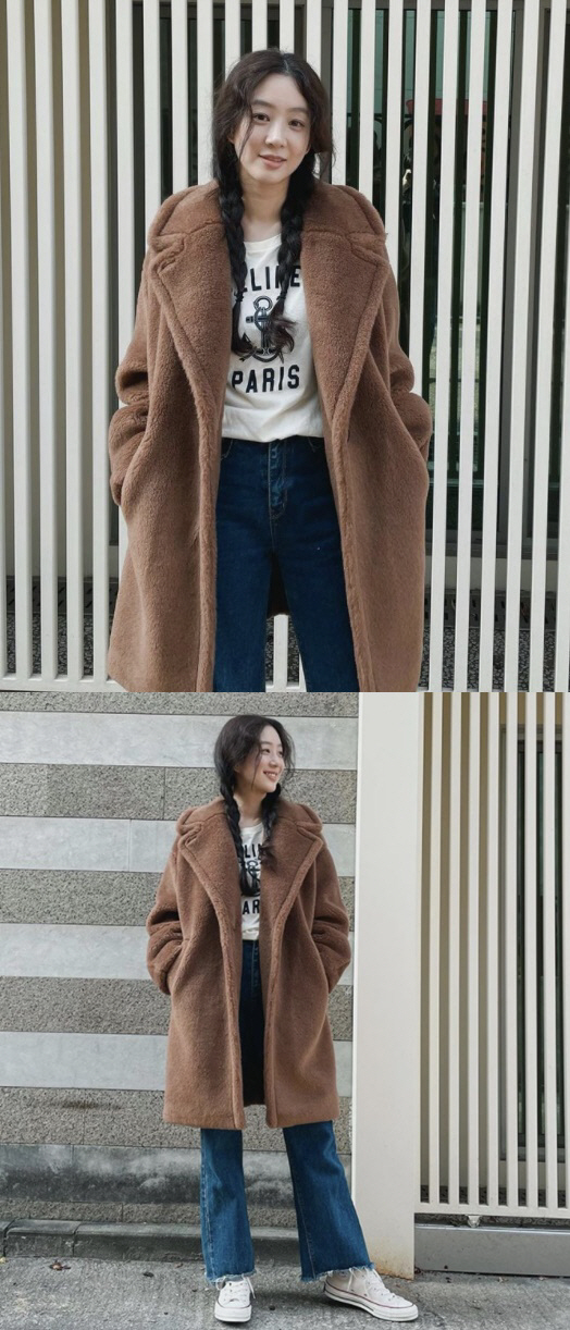 '166cm·47kg' 정려원, 털옷 입었는데도 여리여리..자기관리 끝판왕 41세