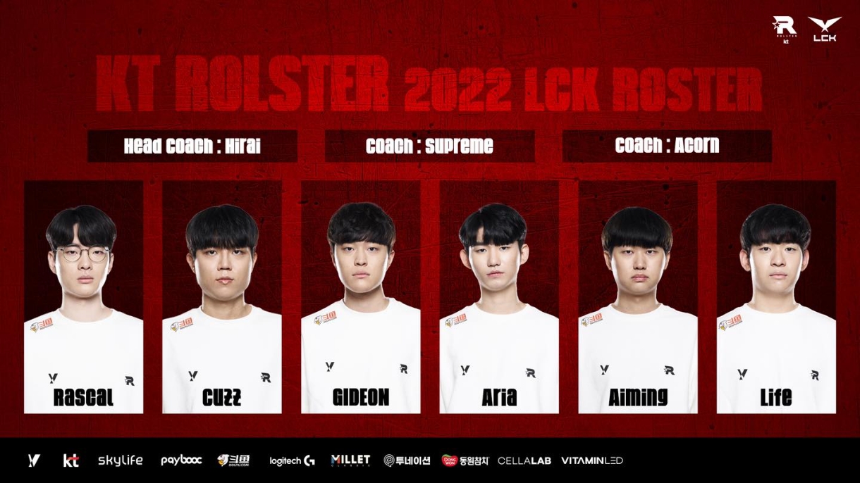 [오피셜] kt 롤스터, '기드온' 포함된 6인 로스터 발표