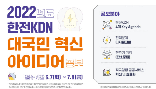 한전KDN, 2022년도 대국민 혁신 아이디어 공모 시행