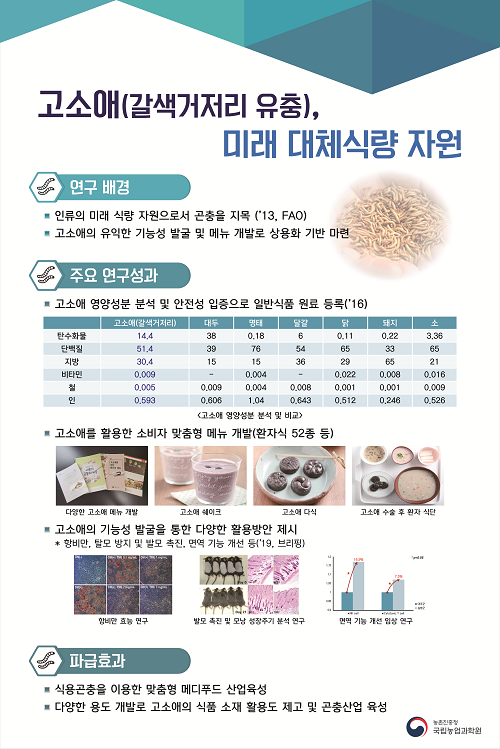 고품질 단백질 필요한 항암환자, 식용곤충 '고소애' 주목하세요