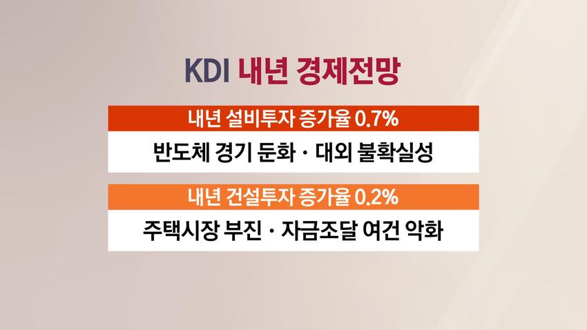 KDI "내년 성장률 1%대로 '뚝'…물가는 3%대까지"