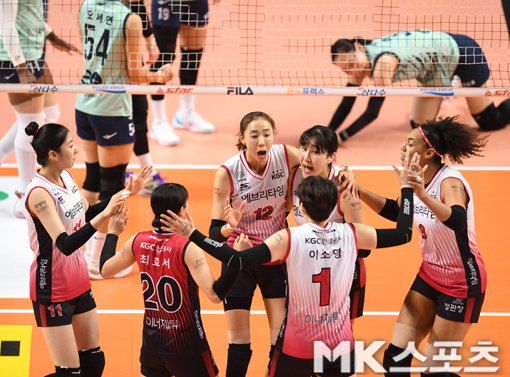 ‘엘리자벳·이소영 39점 합작’ KGC, 1R 3승·4위로 마무리…GS 3G 연속 0-3 완패 [MK장충]