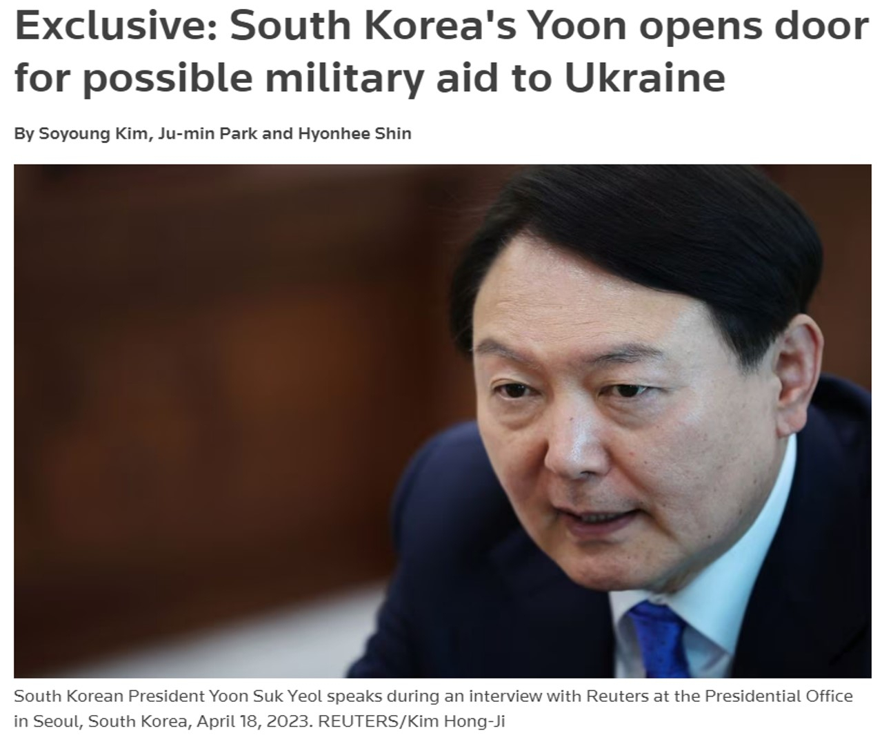 尹대통령 “김정은과 ‘깜짝’ 정상회담 없다…北위협 대응 초고성능 무기 개발” [로이터]