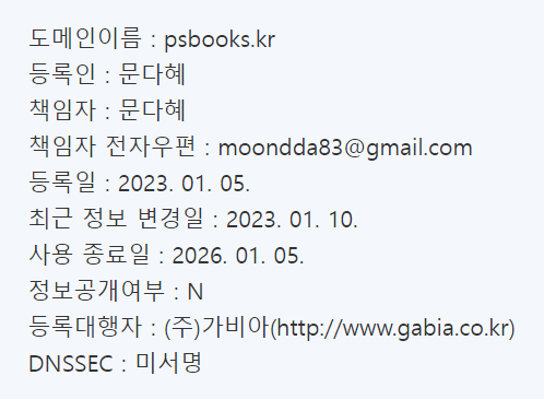 文 ‘평산책방’ 인터넷 도메인 ‘psbooks.kr’, 등록인은 문다혜?