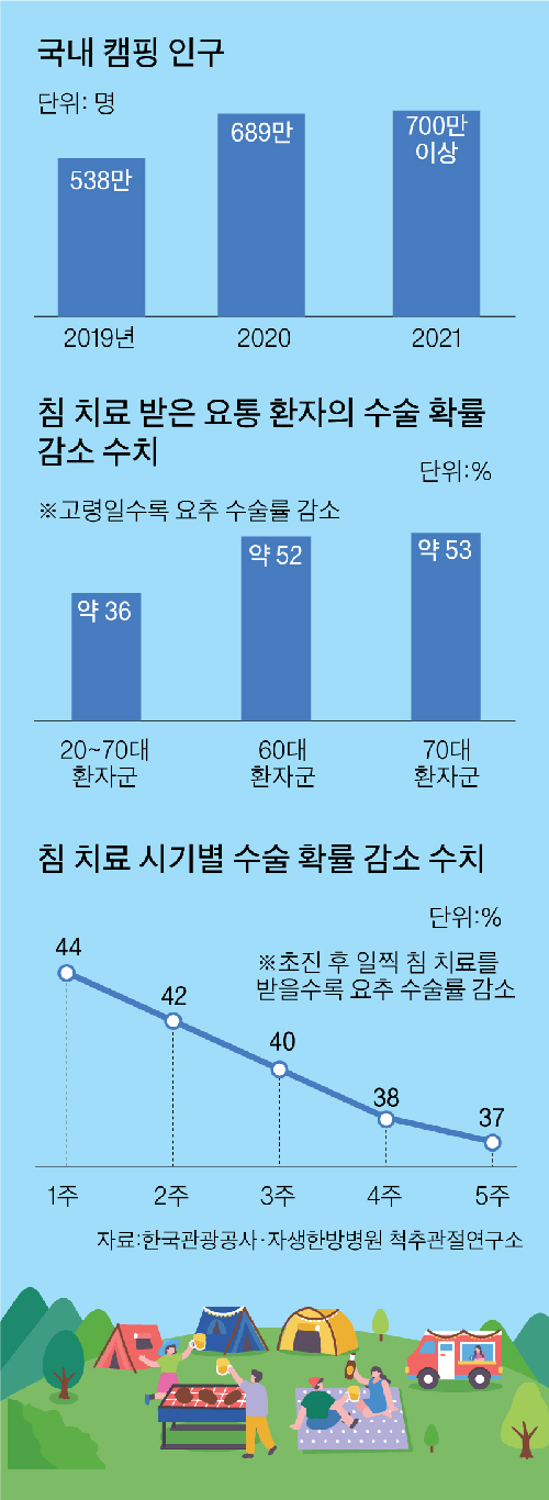 피로 풀러 간 캠핑, 텐트 대충 치면 되레 허리병 생긴다