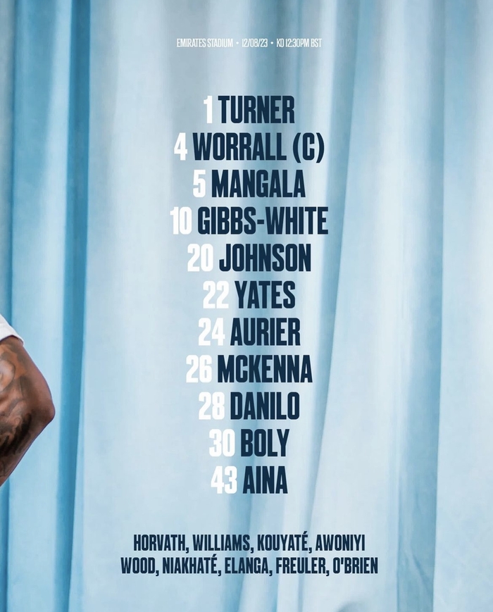 ‘황의조 명단 제외’ 아스널 vs 노팅엄 포레스트 2023-24 EPL 1R 선발 명단 공개