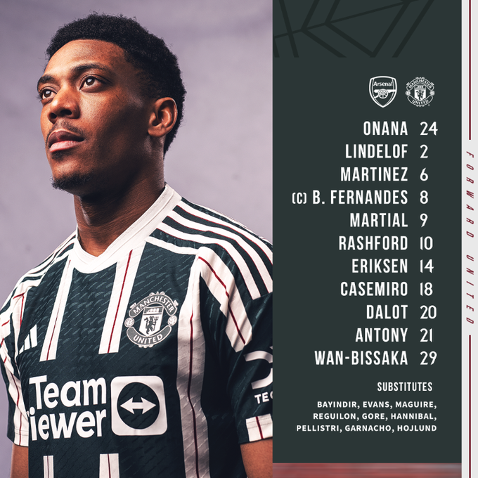 ‘호일룬·레길론 벤치 대기’ EPL 4R 아스널 vs 맨유 선발 명단 공개