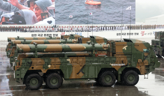 대량응징보복(KMPR) 핵심 ‘현무-4 고위력 미사일’ 실물 일반에 최초 공개