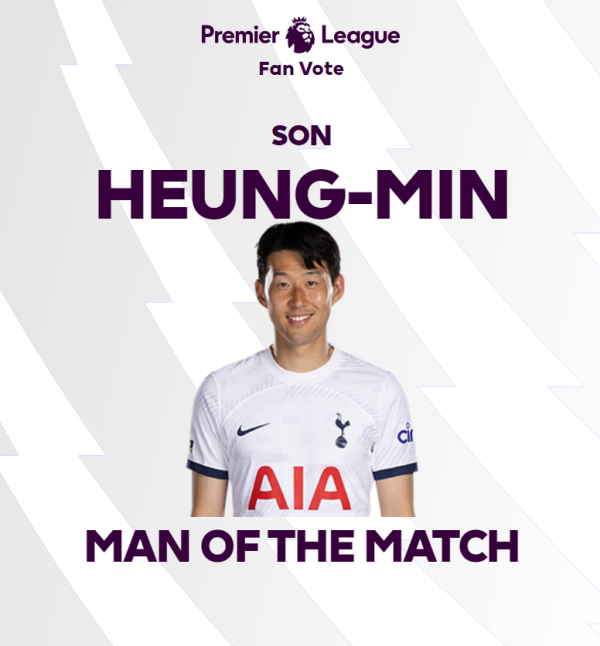 X-마스 이브 빛낸 ‘쏘니’ 손흥민, 리그 11호 골→3연승→7번째 MOTM+평점 7.8 [EPL]