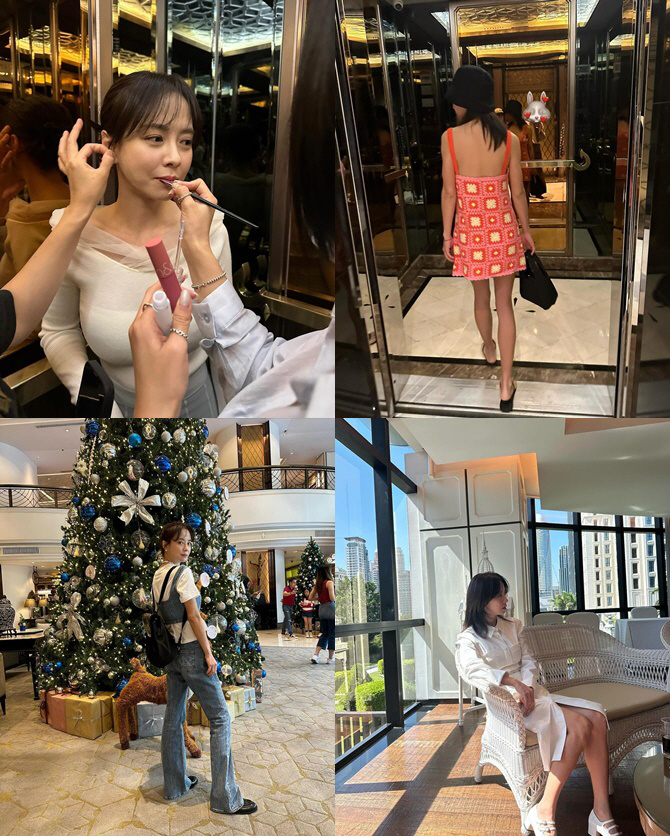 '167cm' 송지효, 방콕서 과감한 백리스 패션..48kg 가녀린 몸매