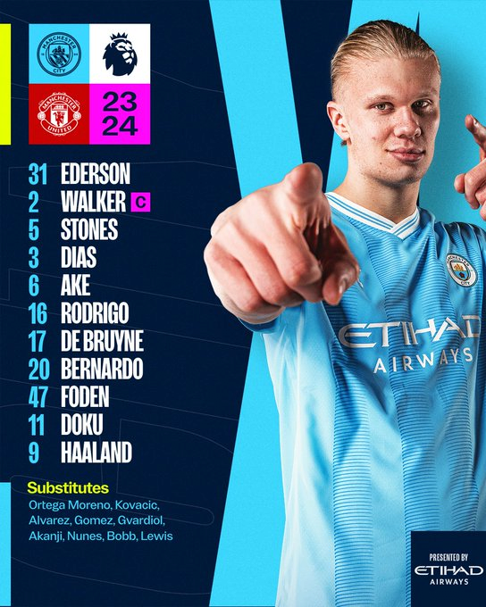 ‘192번째 맨체스터 더비 개봉박두!’ EPL 27R 맨시티 vs 맨유 선발 명단 공개