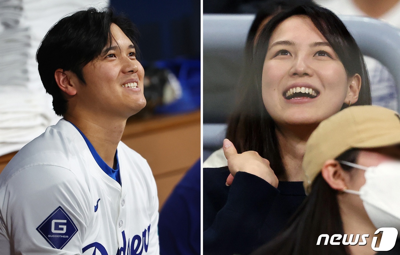 [뉴스1 PICK]고척돔 등장한 ‘슈퍼스타’ 오타니 아내… 시부모와 함께 첫 직관