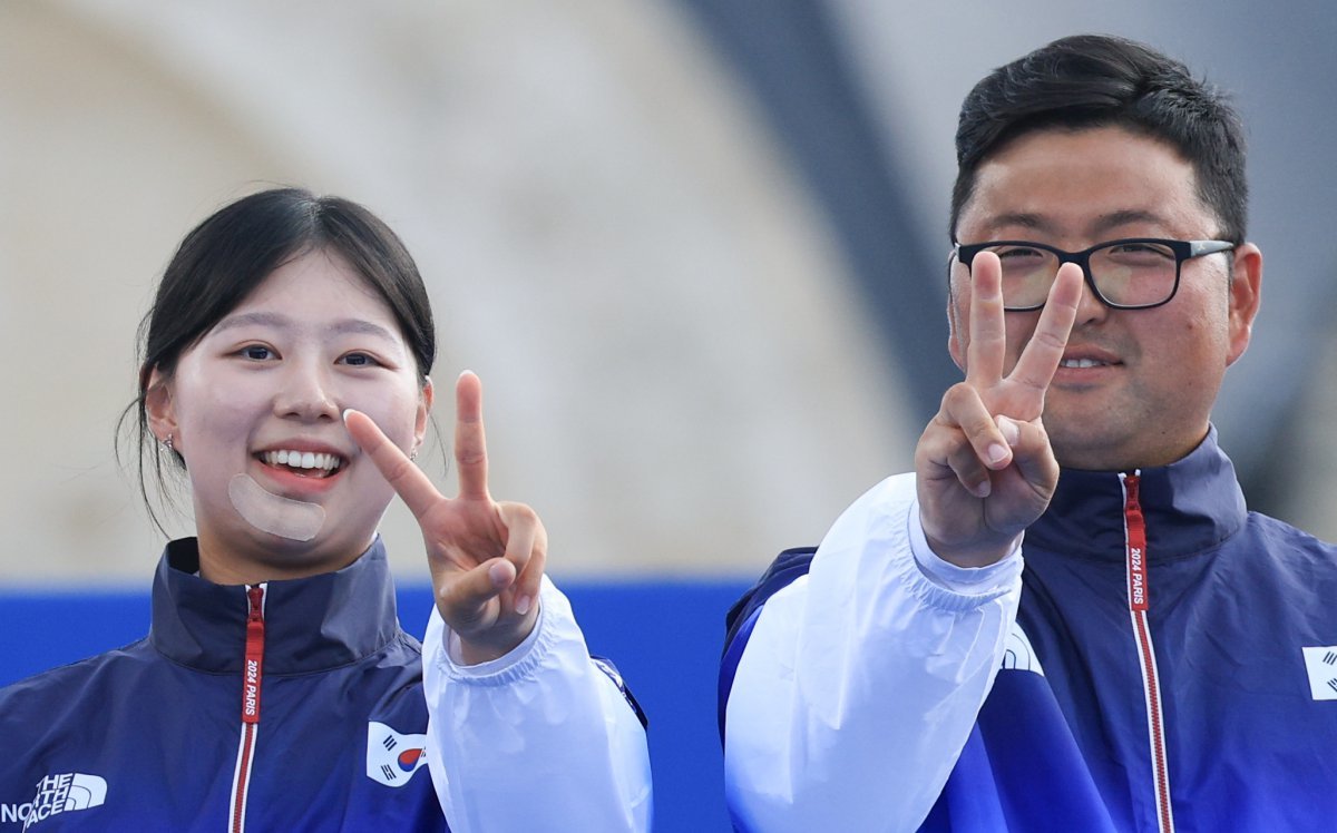 ‘양궁 3관왕 김우진·임시현 대한체육회 선정 ‘한국 선수단 Mvp