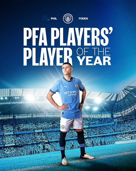 '이제 EPL은 포든의 시대' 맨시티 성골 유스, PFA 올해의 선수상 수상...EPL 올해의 선수에 이어 또 다시 '쾌거'