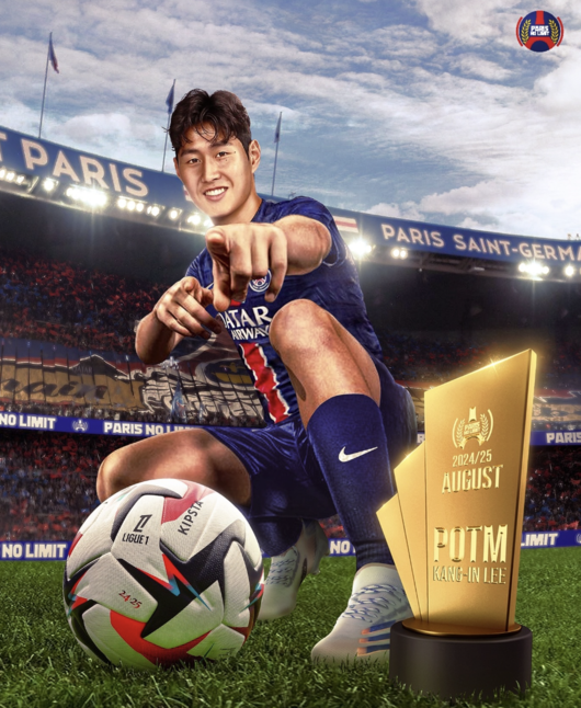 왼발로 골 '쾅쾅'→2G 연속골 이강인, 팬 선택받았다.. PSG 8월의 선수 선정