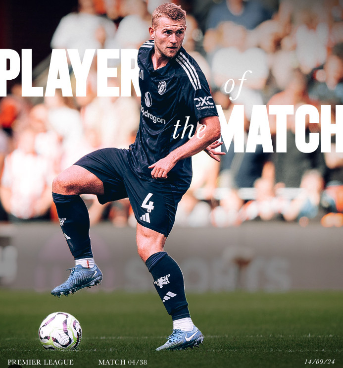 '역시 KIM 전 파트너' 데 리흐트, EPL 데뷔골 터졌다 '환상 헤더골'... 맨유, 사우스햄튼 3-0 제압