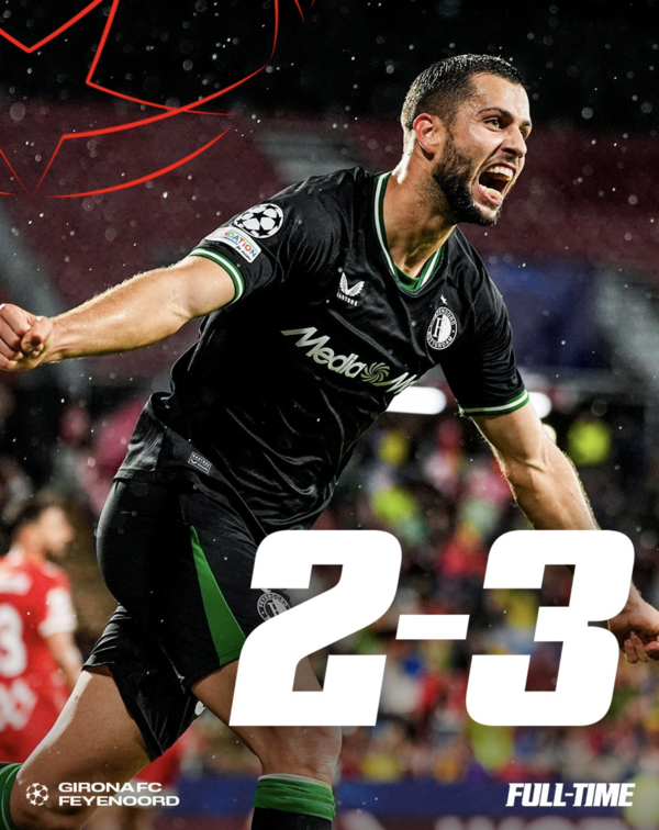 송종국 이후 22년간 UCL 원정승 없었던 페예노르트, 황인범과 징크스 깼다... 지로나 3-2 제압