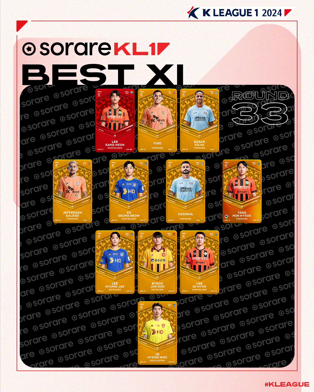 [공식발표] 강원, K리그1 33R 베스트 11 3인 배출 '공수 핵심' 이상헌, 양민혁, 이기혁 포함...'베스트 매치는 대구 vs 전북'