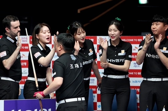 1~5세트를 19이닝만에…‘애버 2.579’ NH농협카드, 막강 공격력 과시하며 3연승 질주[PBA팀리그]