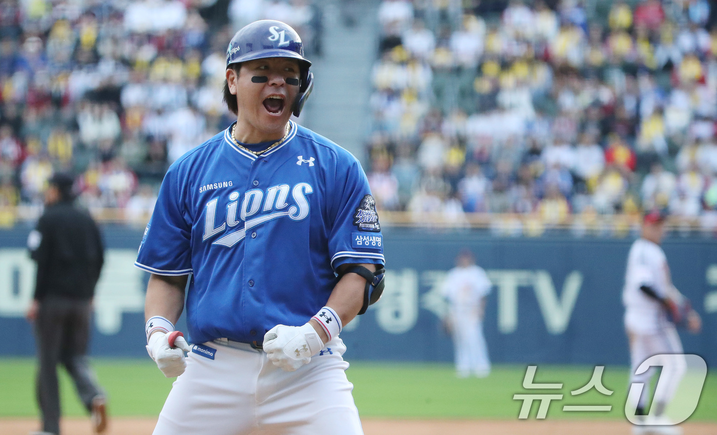 감격한 삼성 강민호 "KS까지 21년 걸렸다, 우승 도전하겠다"[PO4]