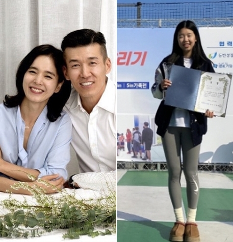 션♥정혜영 딸, 마라톤대회 입상..션 붕어빵 '눈길'